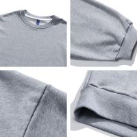 China Drop Shoulder French Terry Cotton Blank Plain Mens Oversized Crewneck Sweatshirts for sale
