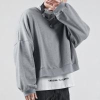 China Drop Shoulder French Terry Cotton Blank Plain Mens Oversized Crewneck Sweatshirts for sale
