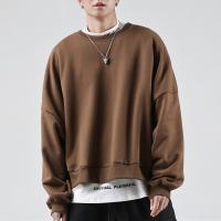 China Drop Shoulder French Terry Cotton Blank Plain Mens Oversized Crewneck Sweatshirts for sale