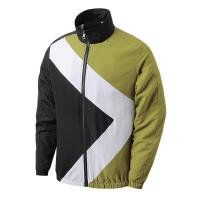 China Zip Up Color Block Hooded Windbreaker Running Track Men Varsity Jacket for sale