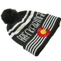 China 62cm Knitted Pom Beanie Hat Acrylic Cuff Knitted Jacquard Beanie Caps for sale