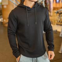 China Black Gray Long Sleeve Unisex Plain Hoodies Anti Pilling Pullover Sweatshirts for sale