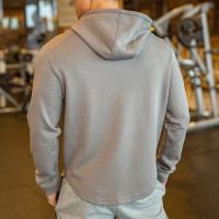 China Black Gray Long Sleeve Unisex Plain Hoodies Anti Pilling Pullover Sweatshirts for sale