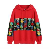 China Plush Women Loose Pullover Sweater Hoodies Printed Cotton for sale