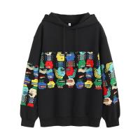 China Plush Women Loose Pullover Sweater Hoodies Printed Cotton for sale