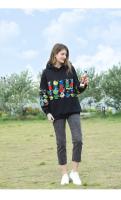 China Plush Women Loose Pullover Sweater Hoodies Printed Cotton for sale