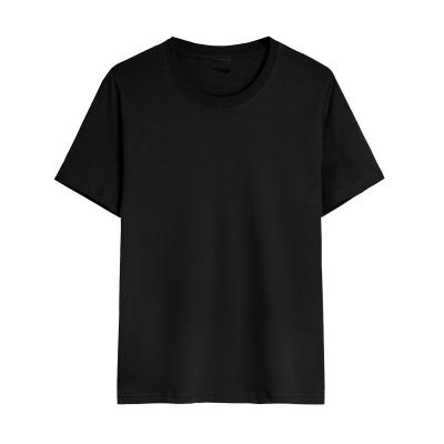 China Cotton Fitted Blank Black T Shirt Custom Silkscreen Embroidery Print Logo for sale