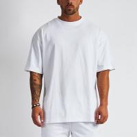China O Neck Men Blank T Shirt Custom Cotton Loose Drop Shoulder for sale