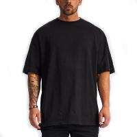 China O Neck Men Blank T Shirt Custom Cotton Loose Drop Shoulder for sale