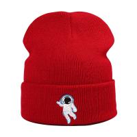 China Autumn Acrylic Beanie And Caps Unisex Cute Astronaut Embroidery for sale