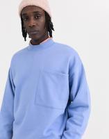 China Shinny Blank Crew Neck Sweatshirt Mens Oversized With Big Pocket for sale