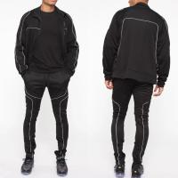 China Polyester Reflective Piping Men Sportswear Tracksuits Custom Logo for sale