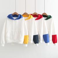 China Adults Multi Color Block Unisex Plain Hoodies Fleece Fabric for sale