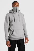 China OEM 65% Cotton Streetwear Pullover Hoodies Embroidery With Facemask for sale