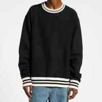 China Cotton French Terry Fleece Plain Crew Neck Sweatshirt Crop Oversize Anti Wrinkle for sale