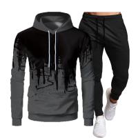 China ODM Men Tracksuit Set Sportswear Hooded And Pant Pullover Two Piece for sale