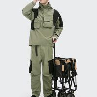 China Waterproof Woven Wind Running Sports Track Jackets Multi Pocket Male Knit Cargo Jacket for sale