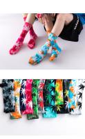 China Tie Dye Maple Leaf Tide Socks High Ankle Spring And Summer for sale