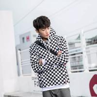 China Mens Plaid Sublimation Pullover Sweater Hoodies With Silk Screen Printing for sale