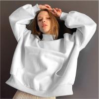 China Embossed Crewneck Women Blank Oversized Sweatshirts Full Sleeve for sale