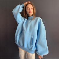 China Embossed Crewneck Women Blank Oversized Sweatshirts Full Sleeve for sale