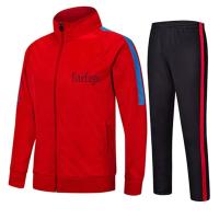 China 2 Zip Pockets Clinquant Velvet Sportswear Tracksuits Fall Running Set for sale