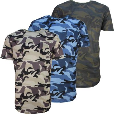 China Large Size Army Wear Camo T Shirts 180 Grams Logo Printing for sale