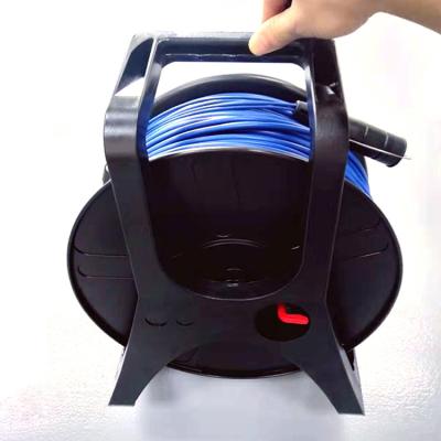 China Retractable Outdoor TPU Fiber Optic Drum Cable Reel 430mm Disk 13kg Portable for sale
