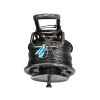 China Portable Fiber Optic Cable Reel Single-mode G657A1 5.0mm 8 Cores Armored TPU Jacket IDC Connector for sale