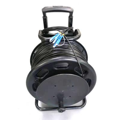 China Portable Fiber Optic Cable Reel 2-12 Cores SC/LC/FC Connector Armoured for sale