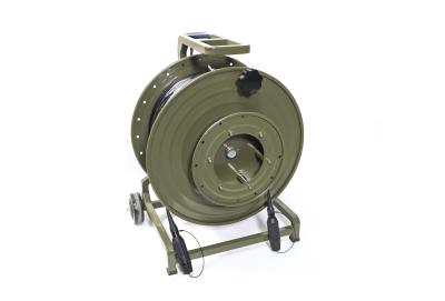 China Tactical Fiber Optic Cable Reel with Expanded Beam Connector 2-4 Cores for sale