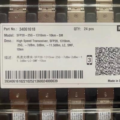 China Huawei SFP28 25G 1310nm 10km Single Mode Optical Transceiver Module 34061618 for sale