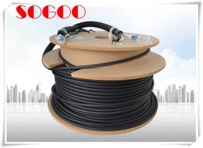 China Outdoor LC to LC Duplex Fiber Patch Cable 75m Black CPRI Single Mode 9/125 for sale