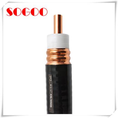 China 50 Ohm 1-1/4 Inch Corrugated Coaxial RF Feeder Cable Copper Conductor 75pF/m for sale