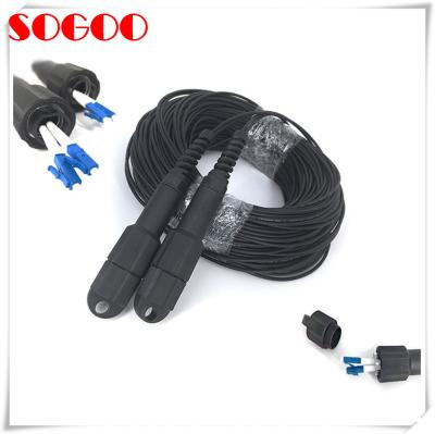 China Armored Waterproof Fiber Optic Patch Cable Duplex LC OM3 OM4 LC UPC Outdoor 1m 2m for sale
