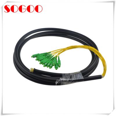 China 5.0mm Outdoor Armored Fiber Patch Cable FTTH SC Split Cable 2-12 Cores Waterproof for sale