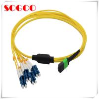 China 2m 8 Core Single Mode MTP LC Fiber Breakout Cable 0.35dB IL OS2 Plenum for sale