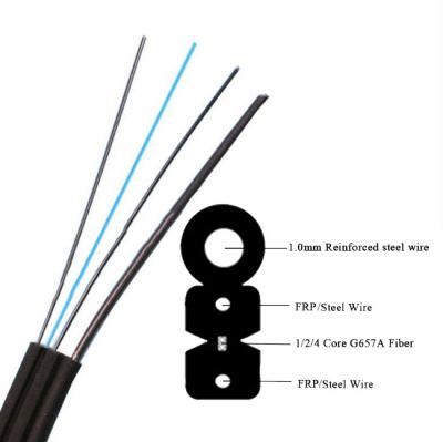 China Self Supporting FTTH Drop Cable GJYXFCH 1-4 Cores 5.2x2.2mm Outdoor Optical Fiber for sale