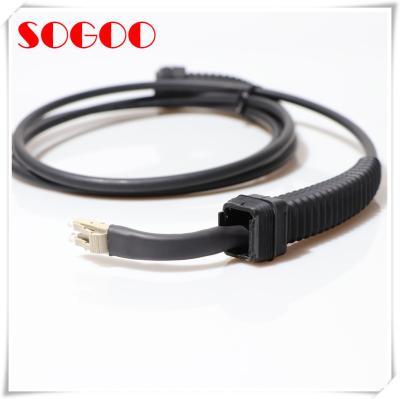 China 50m NSN Boot LC Duplex OM2 Fiber Patch Cable 5.0mm Armored LSZH for sale