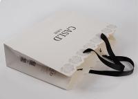 China Laser Cut Printing Personalised Paper Bags , Grosgrain Ribbon Plain Gift Bags for sale
