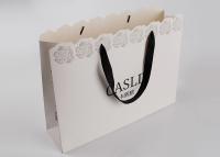China Laser Cut Printing Personalised Paper Bags , Grosgrain Ribbon Plain Gift Bags for sale