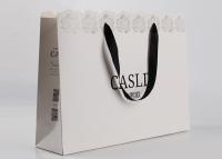 China Laser Cut Printing Personalised Paper Bags , Grosgrain Ribbon Plain Gift Bags for sale