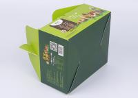 China Take Away Green Paper Packaging Boxes Glossy Lamination And Soft Crease For Food Packaging for sale