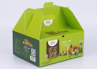China Take Away Green Paper Packaging Boxes Glossy Lamination And Soft Crease For Food Packaging for sale