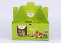 China Take Away Green Paper Packaging Boxes Glossy Lamination And Soft Crease For Food Packaging for sale