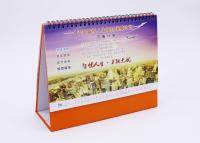 China Spiral Customized Self Standing Desk Calendars Duplex Board For Gift Promotion for sale