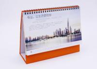 China Spiral Customized Self Standing Desk Calendars Duplex Board For Gift Promotion for sale