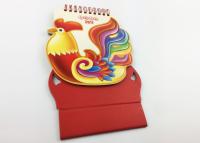 China 1250GSM Whole Year Office Desk Calendar Unique Shape With Spiral Binding for sale