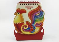 China 1250GSM Whole Year Office Desk Calendar Unique Shape With Spiral Binding for sale
