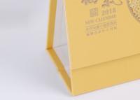 China Cute Classic Spiral Desk Calendar Art Paper Material And Gold Hot Foil Stamp for sale
